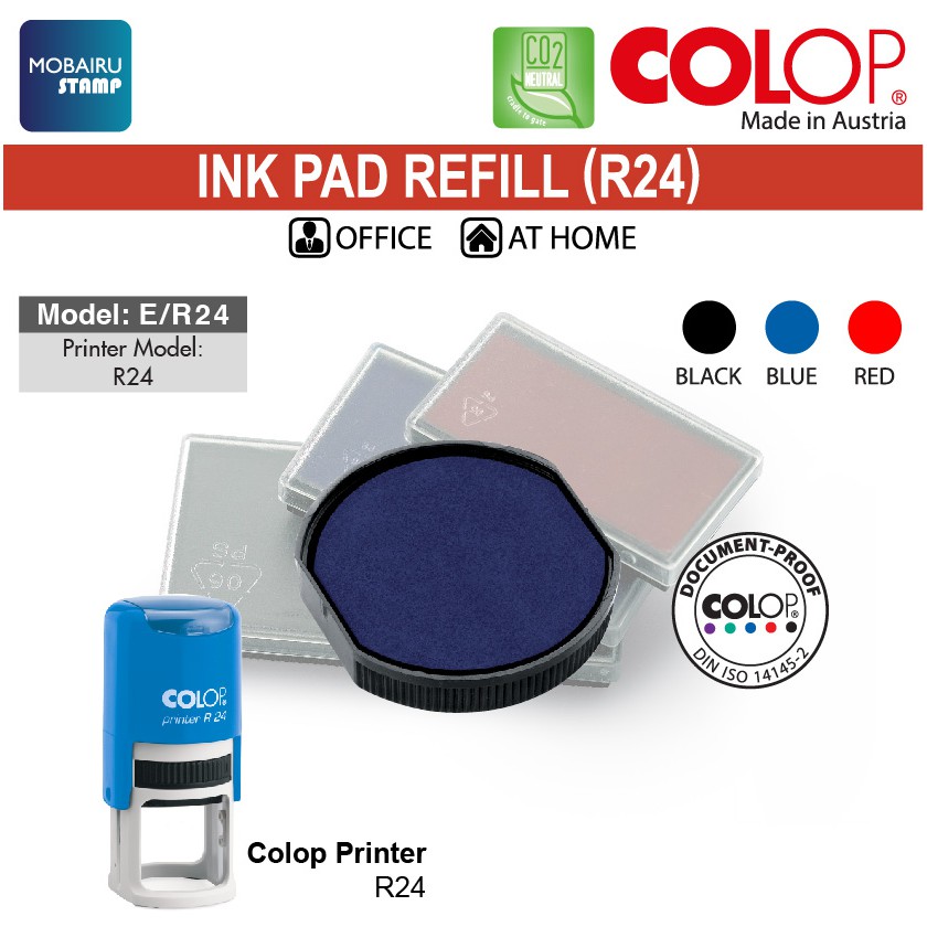 Ink Pad/Cartridges Refill for Self Inking Stamps - COLOP Printer Round R50, R40, R30, R24 & R17 ...