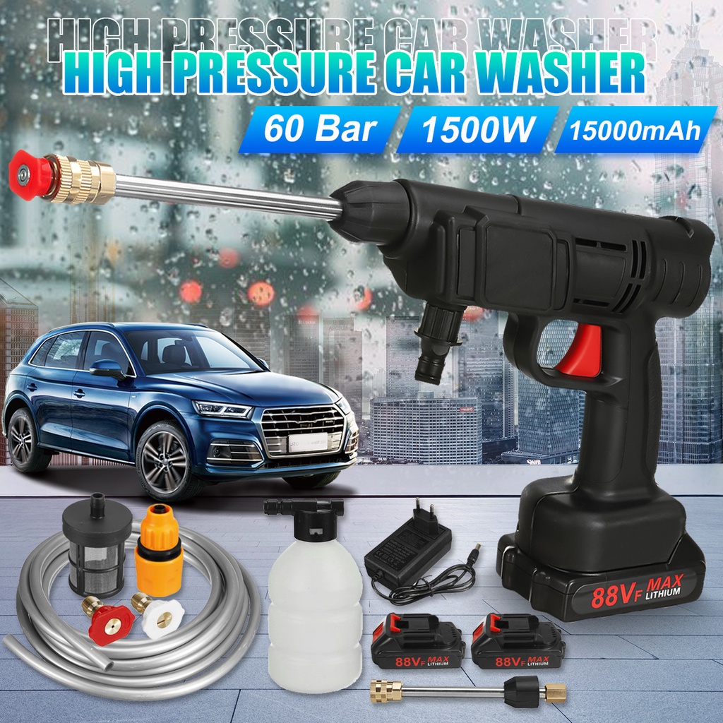 High Pressure Cordless Washer Spray Guns Water Cleaner Rechargeable Car ...