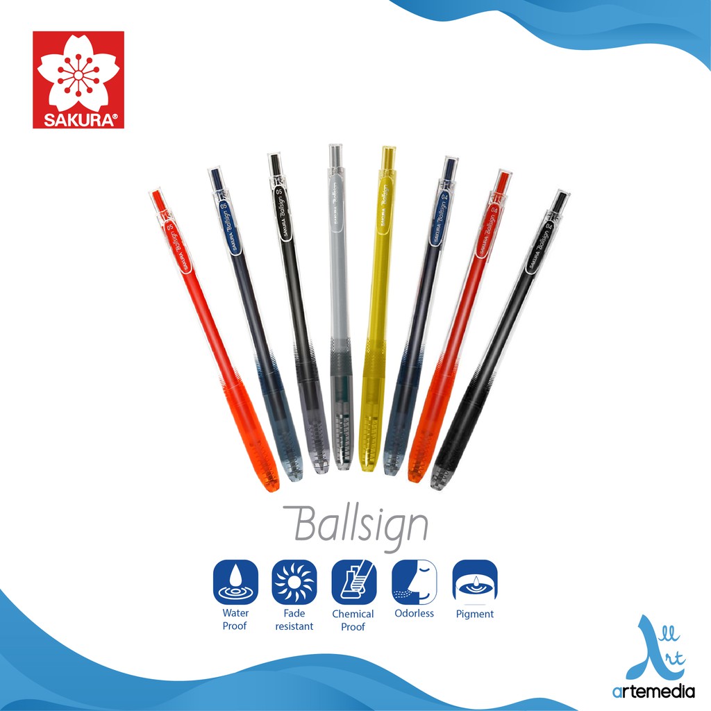 Sakura Ballsign Knock Retractable Gel Pen Pen | Shopee Singapore