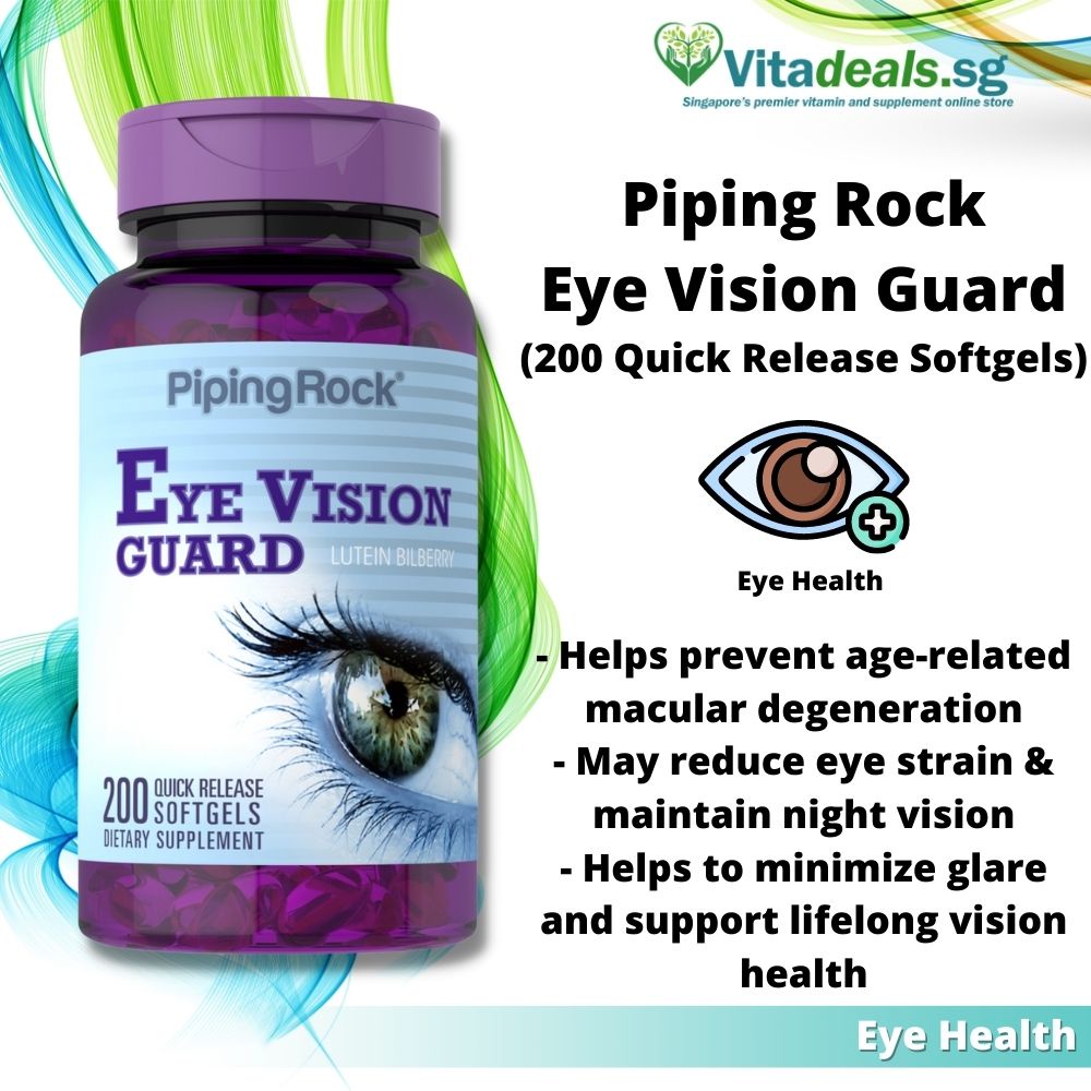 Piping Rock Eye Vision Guard Lutein + Zeaxanthin (200 Softgels) (M26 ...