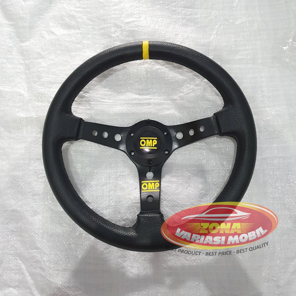 Momo Car Racing Steering Wheel OMP Model Universal 14 Inch Black | Shopee Singapore