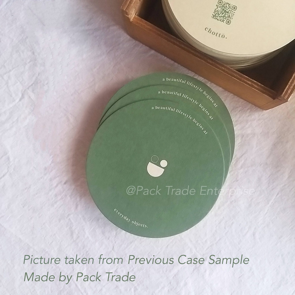 [100 pcs] 9 cm Board Coaster Disposable, Round Paper Coasters, Beverage ...