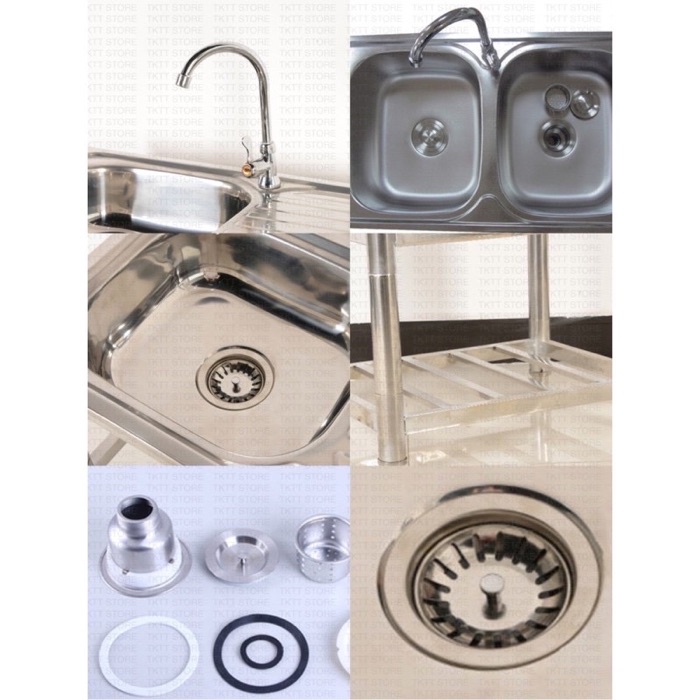 TKTT TM️ Stainless Steel Kitchen Sink Multifunctional Portable Single ...