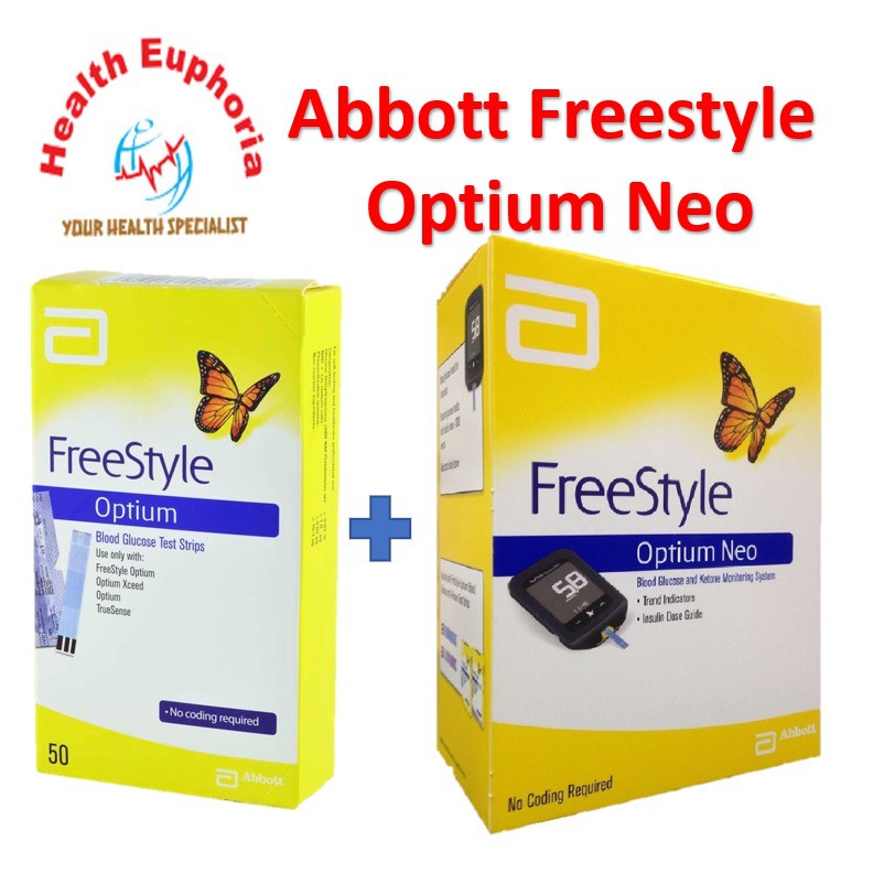Abbott's Freestyle Optium Neo Glucose Meter Bundle with Test Strips 50s ...