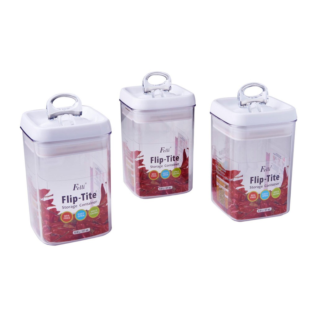 Felli Flip Tite Container 3Pcs Set (0.8L) | Shopee Singapore