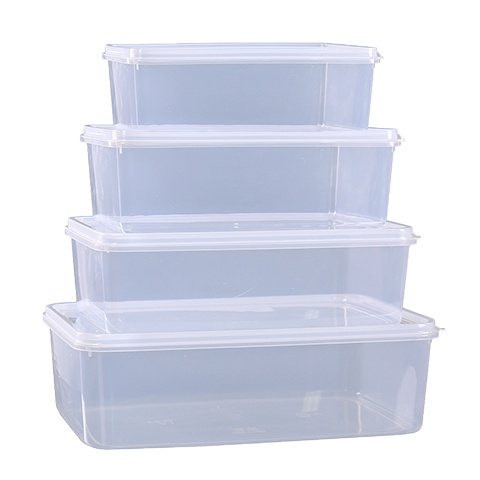 Crisper Food Grade Clear with Cover Plastic Sealed Storage Box Kitchen ...