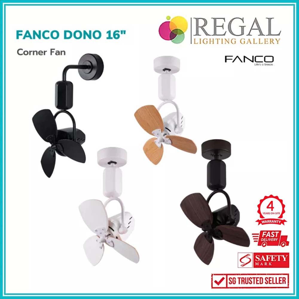 Fanco Dono Corner Fan 16″ With Dual Hanging System with 4 Colours ...