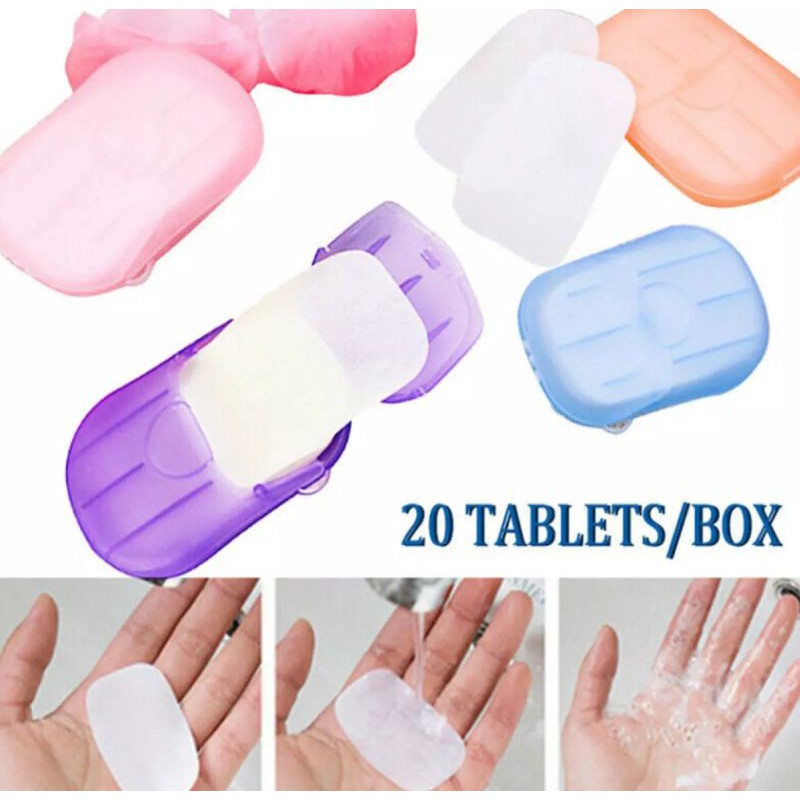 Portable Mini Soap Paper Travel, Kertas sabun Mini, 20pcs for 1 Box ...