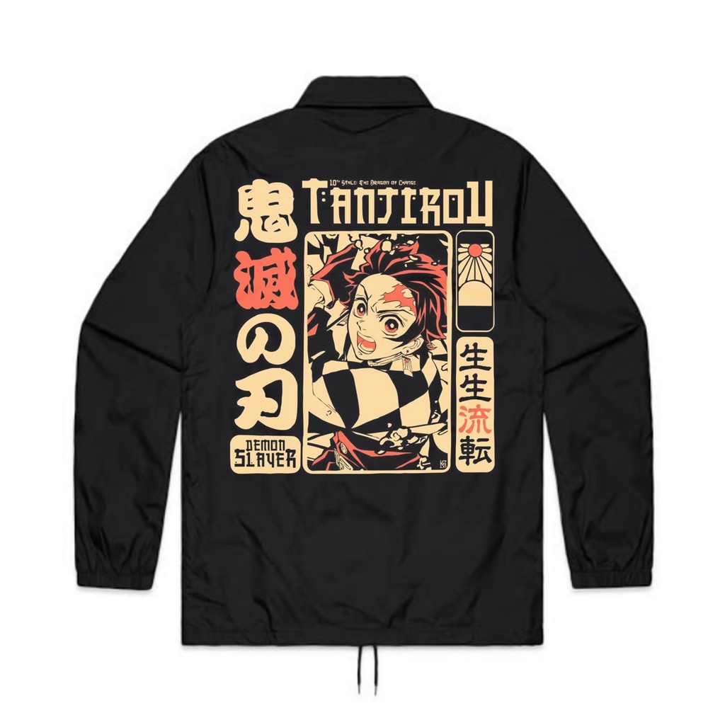 Kimetsu NO YAIBA ANIME COACH Jacket - TANJIRO KAMADO | Parachute DEMON ...