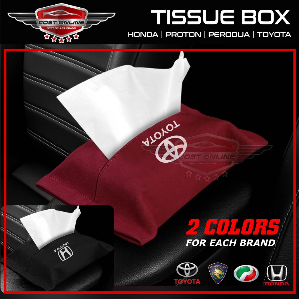 Car Tissue Box Holder Kotak Tisu Bag For Proton Perodua Honda Toyota ...