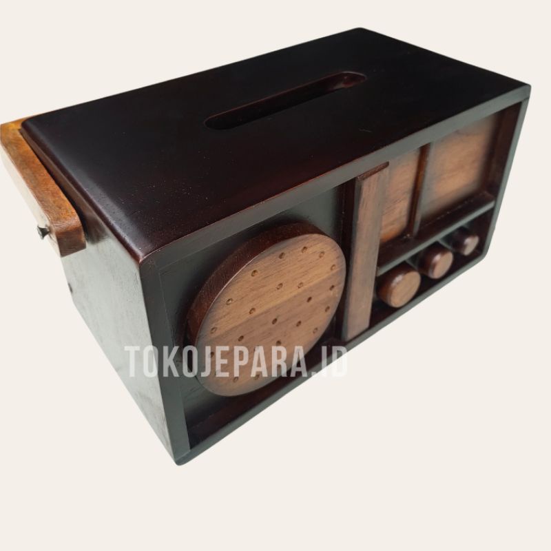 KAYU Teak Wood RADIO-VINTAGE Design Tissue Box | Shopee Singapore