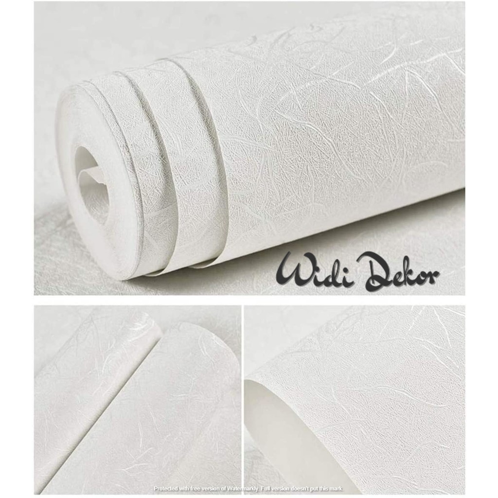 PUTIH Plain White Fiber Wall Sticker wallpaper 45cm x 10m | Shopee ...