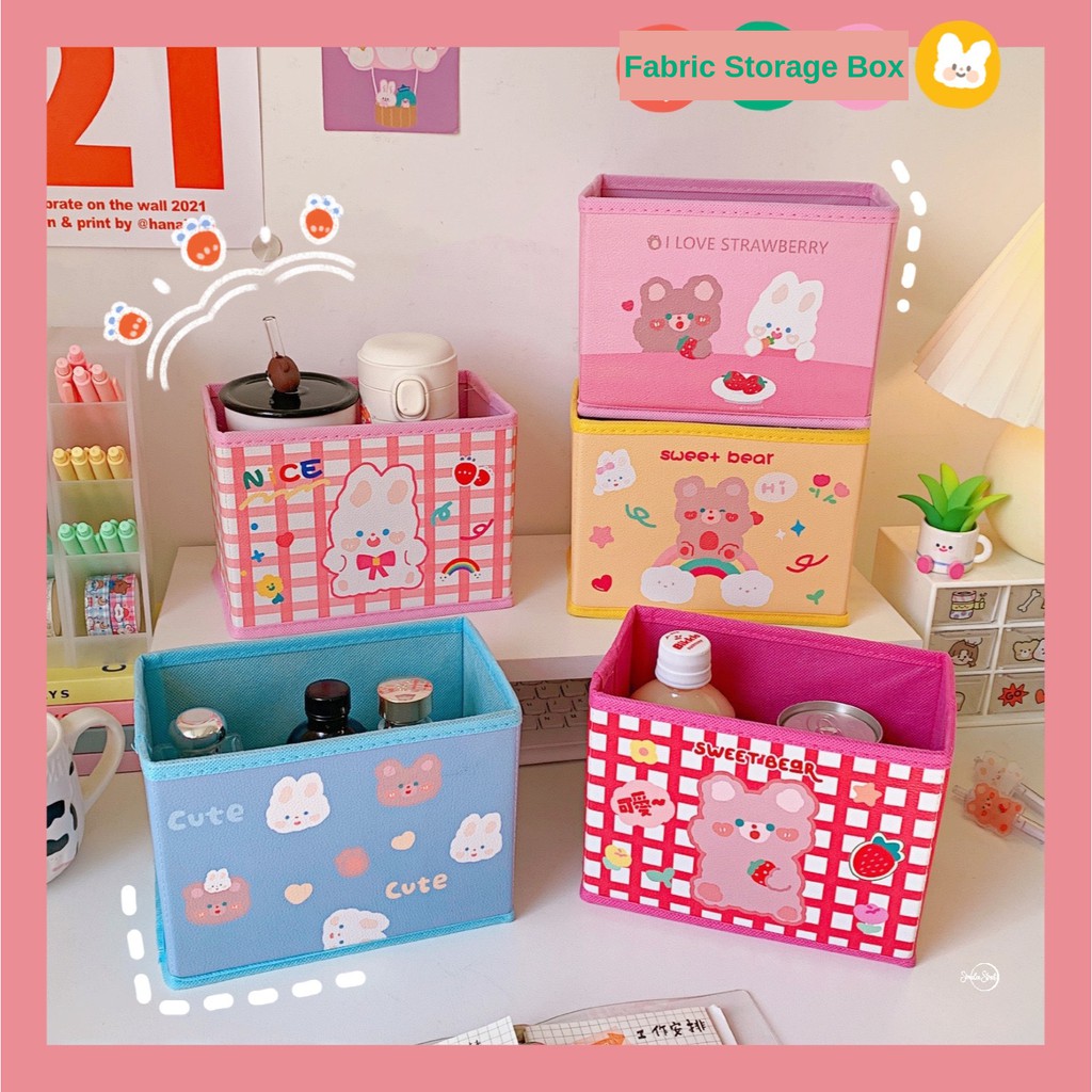 【SG Local Stock】Foldable Storage Box Fabric Storage Basket Cute Cartoon ...