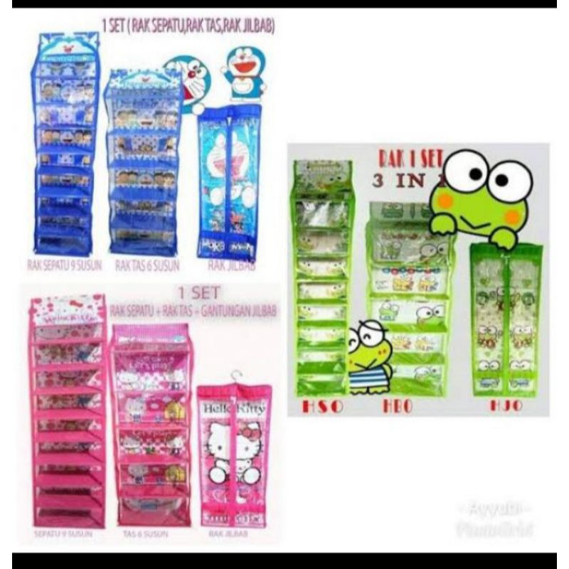 Hbo Rack SET (Bag Rack+Shoe Rack+Hijab Rack) | Shopee Singapore