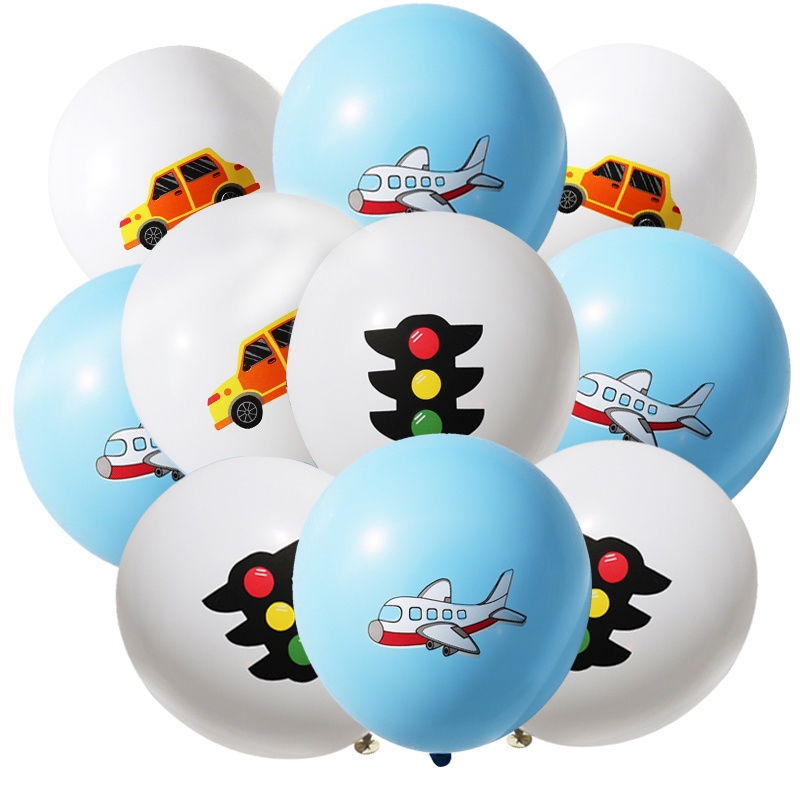 15Pcs 12 Inch New Transportation Latex Balloon Airplane Car Traffic ...