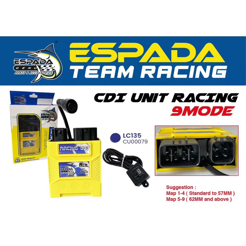 YAMAHA LC135 Y125 Y125Z Y125ZR S1 EX5 ECU CDI RACING ADJUSTABLE ESPADA ...