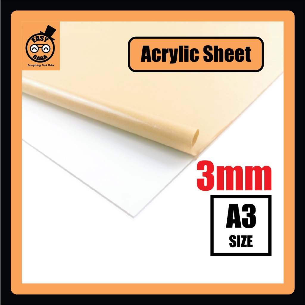 Acrylic Sheet Perspex Plexiglass 3mm A3 Size | Grade A Casting ...