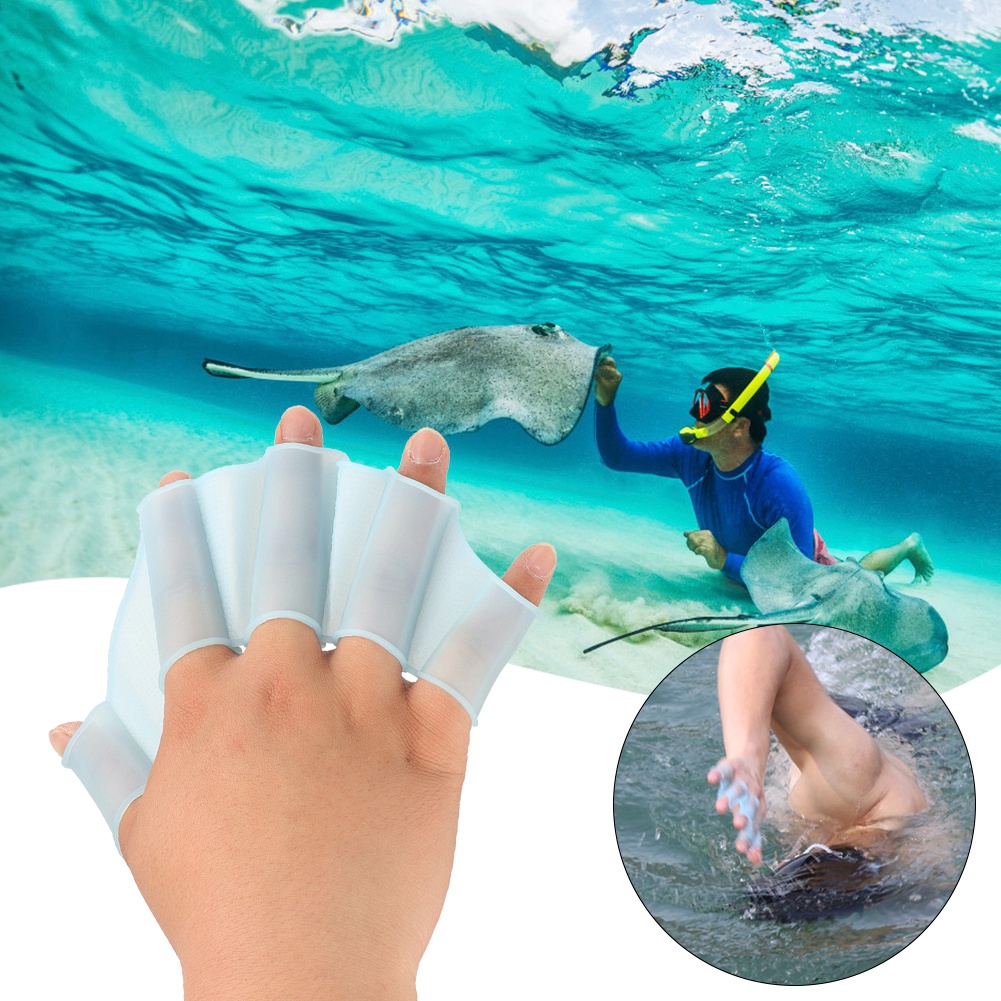 Webbed Gloves Finger Swimming Diving Fins Swim Flippers | Shopee Singapore