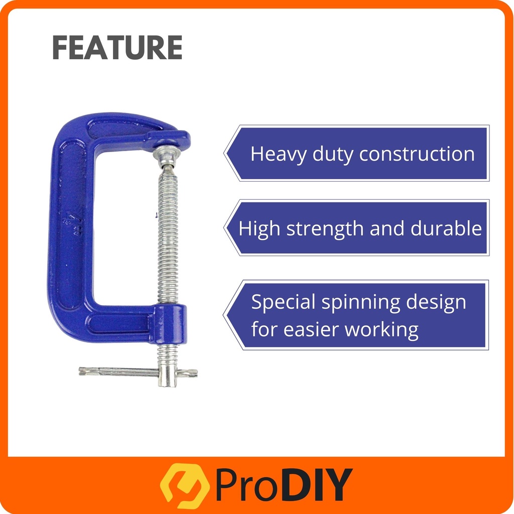 Heavy Duty G-Clamp For Woodwork Metalwork Construction G-Pengapit Apit ...