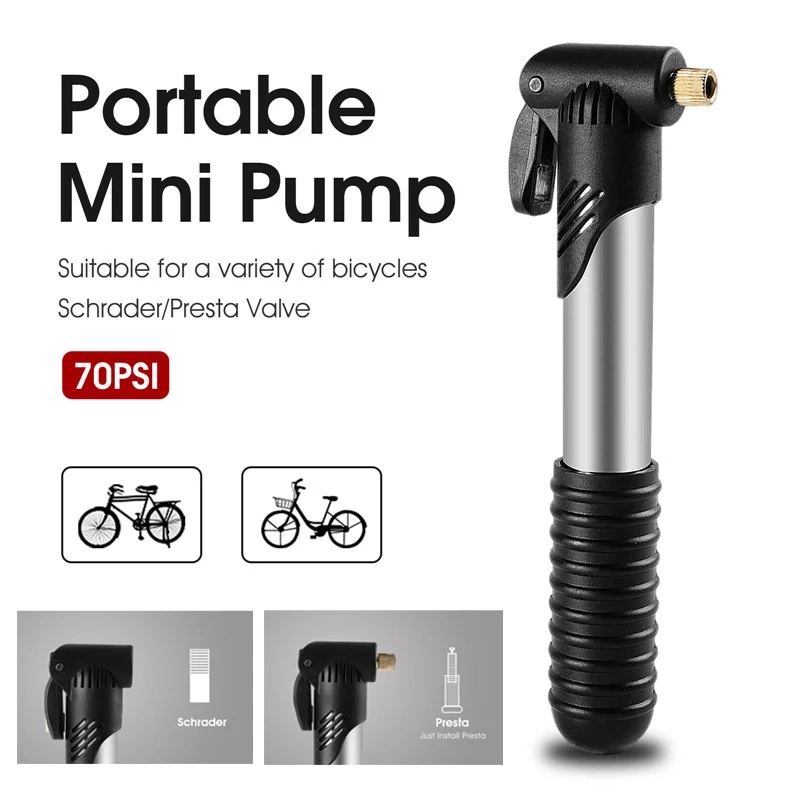 Aluminum Alloy Mini Bike Pump Portable Bicycle High Pressure Hand Pump ...