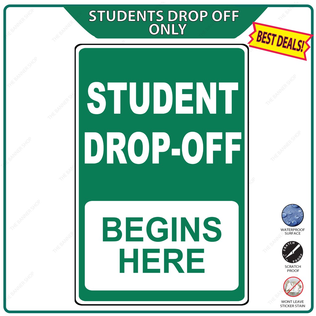 Student Drop-Off Only Sticker + Board | Shopee Singapore