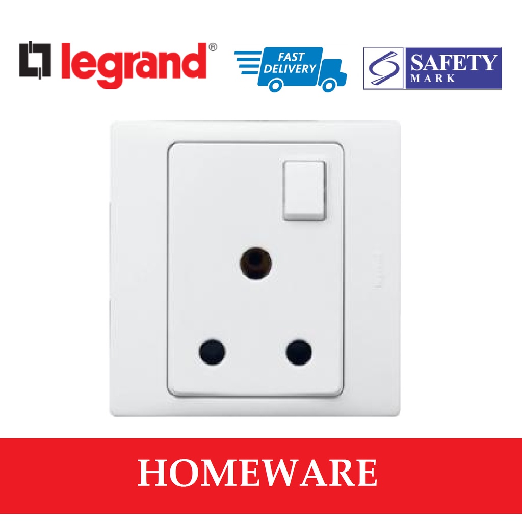 [SG Seller] Legrand Mallia 15A Socket Matt Black Silver White Ready ...