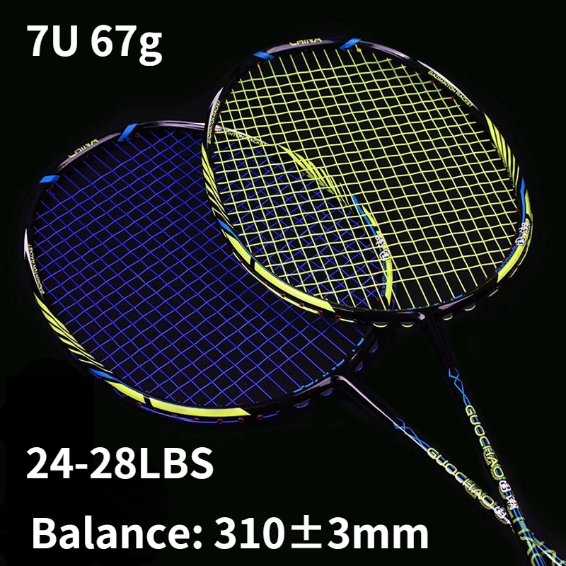GY 7U 67g Full Carbon Badminton Racket 24-28LBS Both Offensive ...