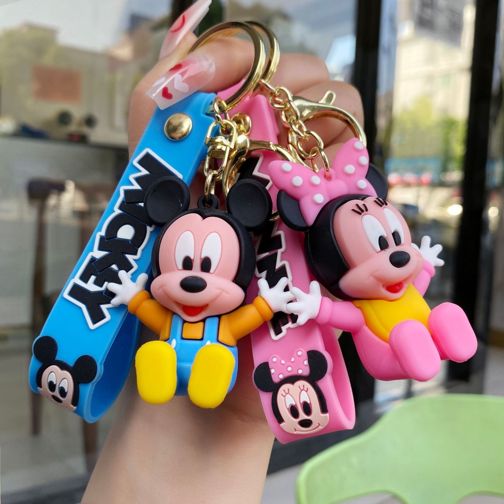 cartoon mickey mouse keychain cute soft rubber minnie mickey | Shopee ...