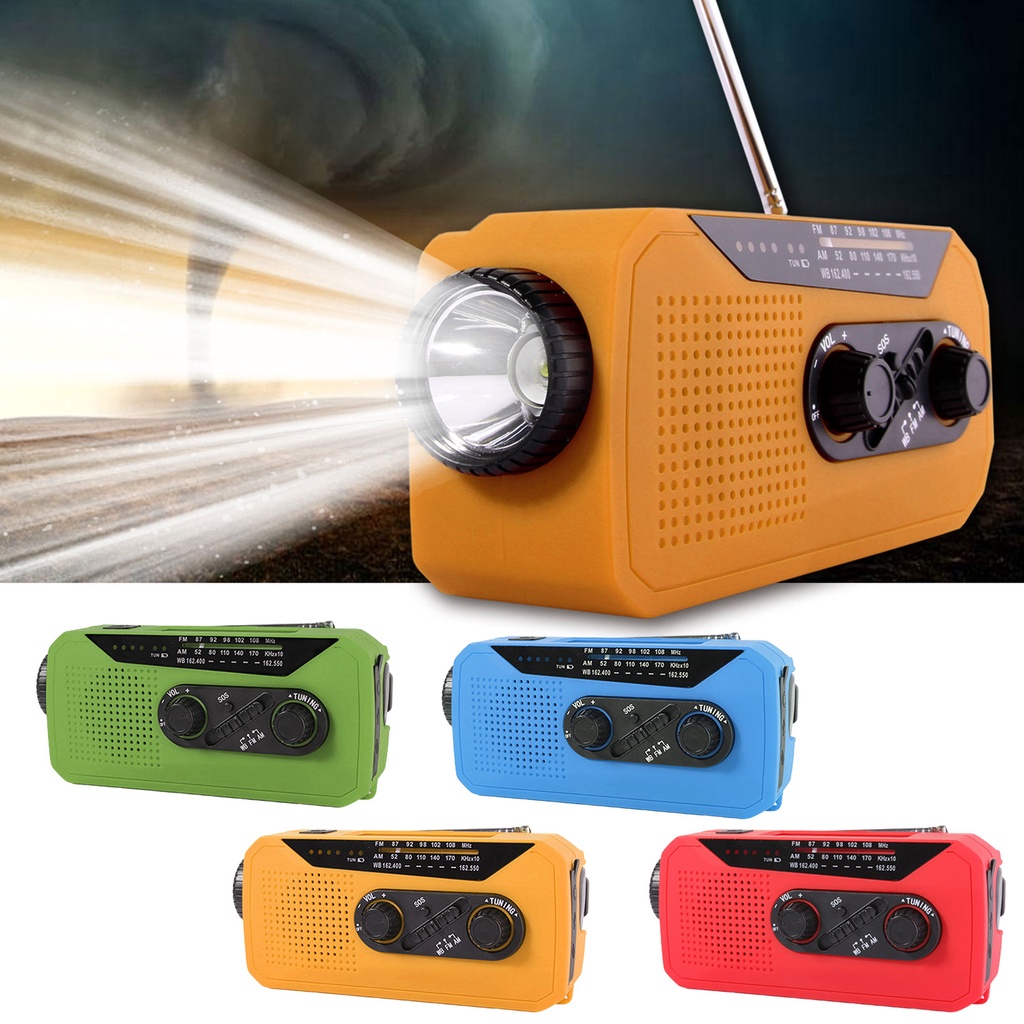 NOAA Weather Radio | 2000mAh Rechargeable Battery Emergency Radio for ...