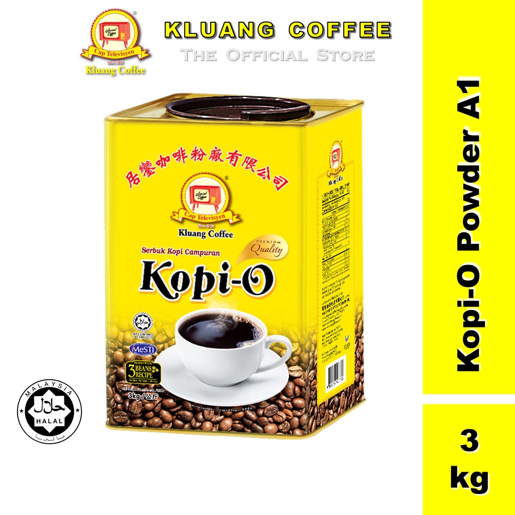 Kluang Coffee Cap Televisyen Kopitiam Kopi-O Powder Grade A1 (3kg x ...