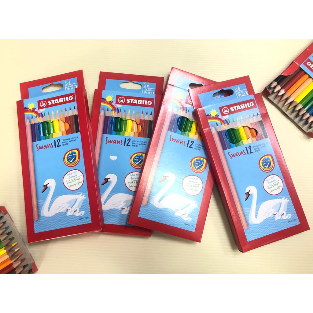 [4 BOX] GERMANY STABILO COLOUR PENCIL LONG (12 COLOURS) | Shopee Singapore