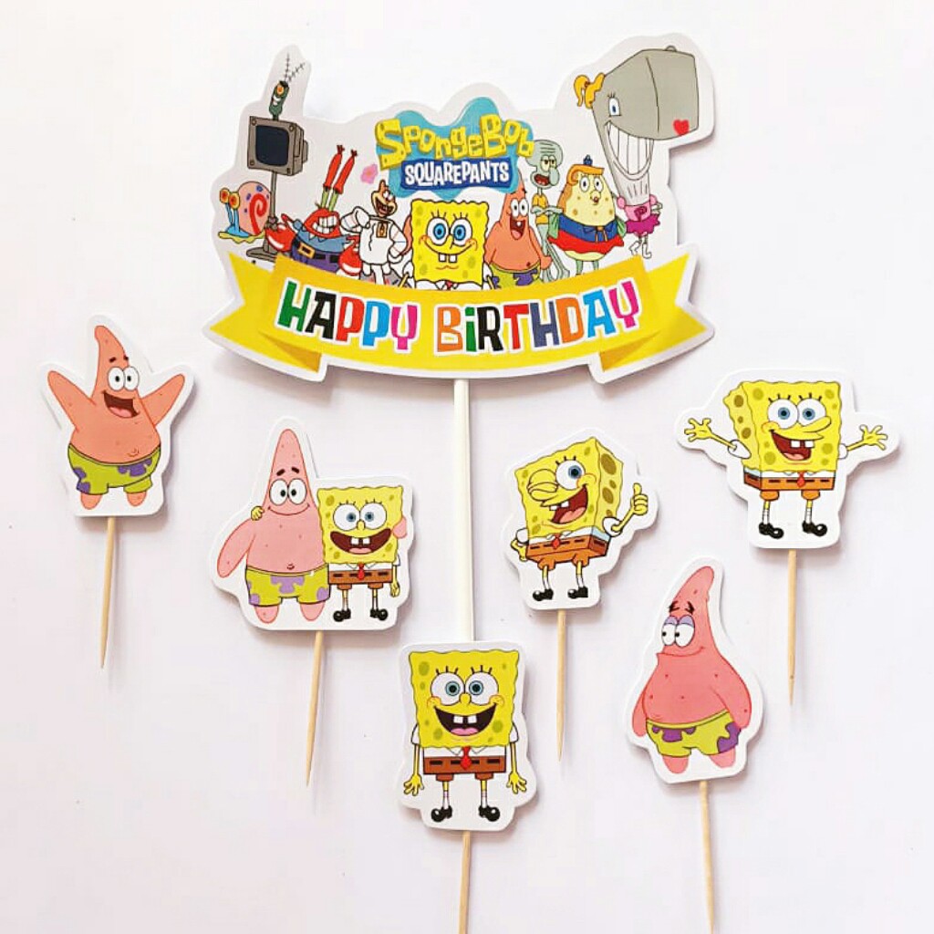 Spongebob cake topper Birthday cake Decoration spongebob sponge bob ...