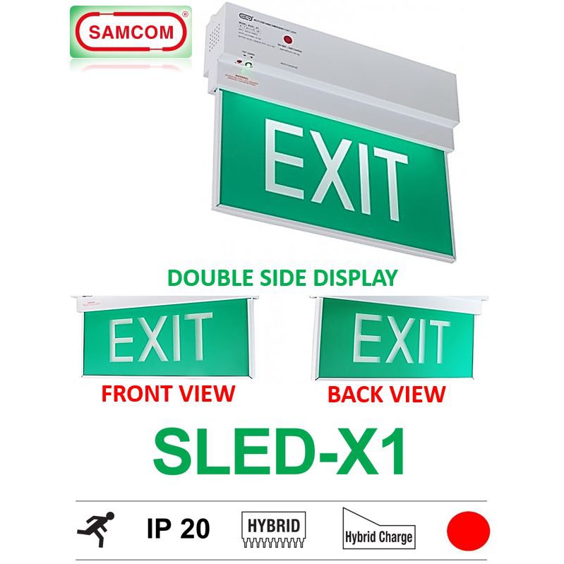 Samcom Electronics - Emergency Lighting- Surface Mount Led Slim Exit ...