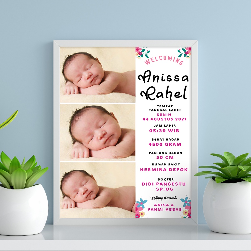Print Baby BIODATA Print Frame Print/Print Baby BIODATA A4/Child ...