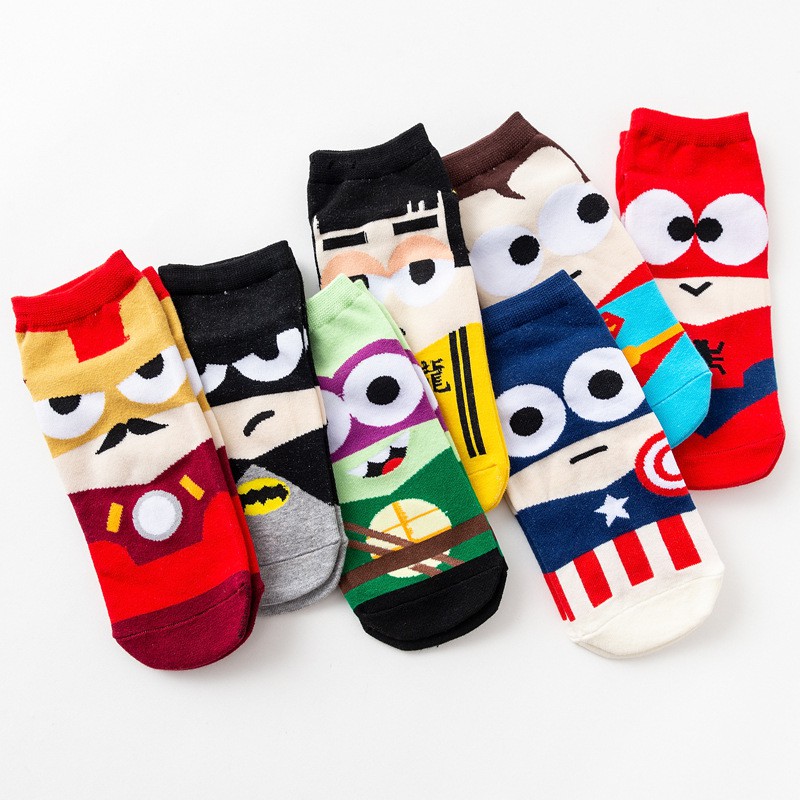 【Bfuming】Cartoon Hero Printing Socks Super Hero Cartoon Women Men ...