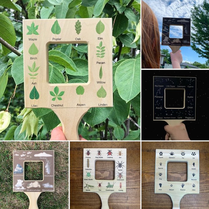 Toddler Wooden Montessori Handheld Toy Outdoor Nature Guide Finder ...