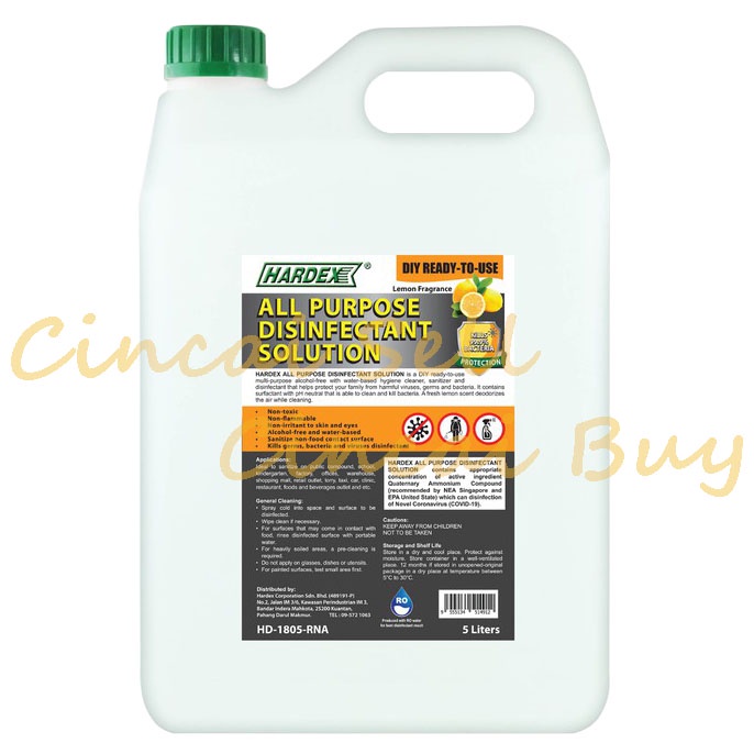 HARDEX 5L ALL PURPOSE DISINFECTANT SOLUTION | Shopee Singapore