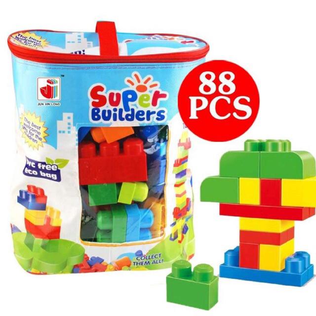 88 PCS Super Mega Builders Large Block Building Blocks Mega Bloks Kids ...