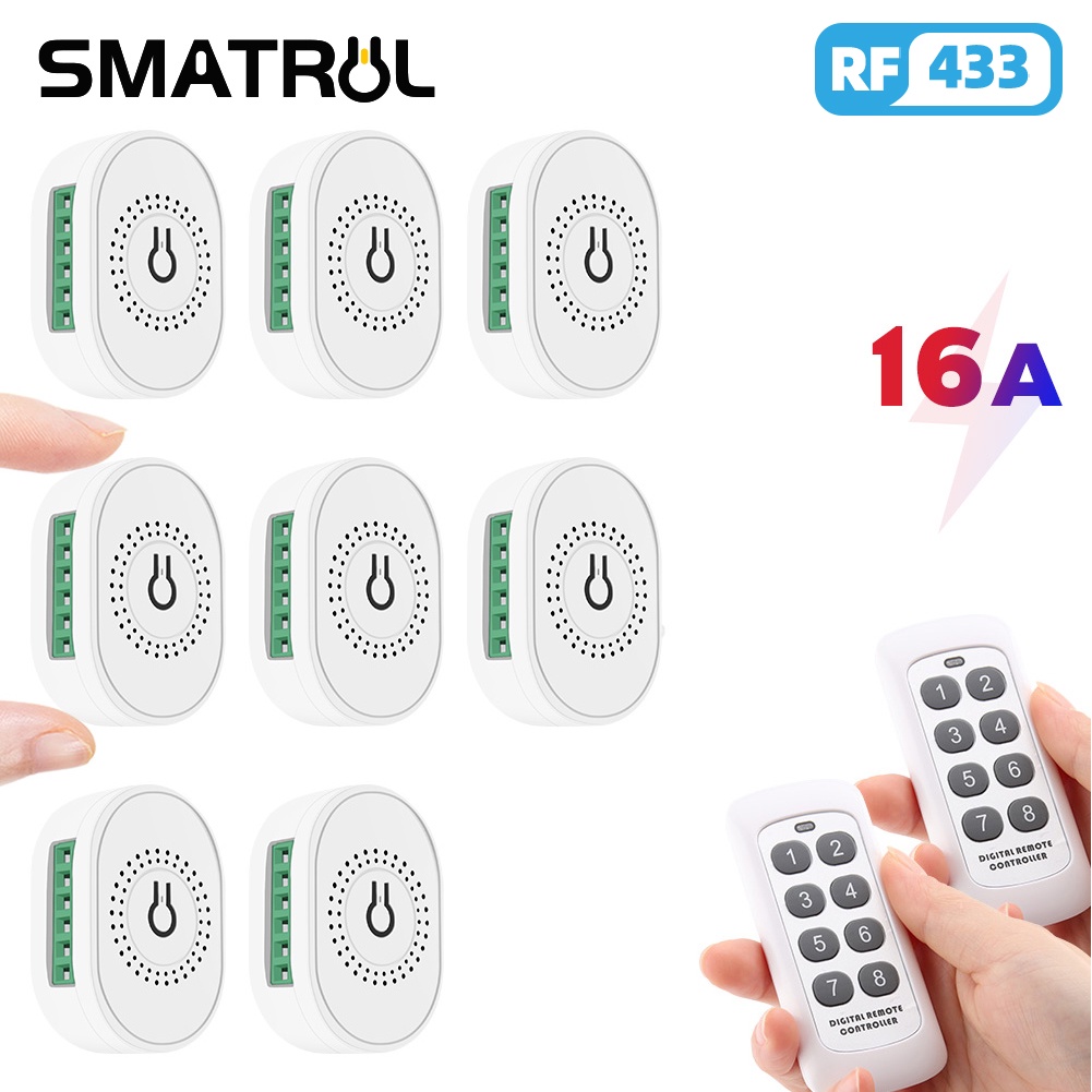 SMATRUL smart Wireless Switch Light Electrical 433MHZ RF 8 Key Remote ...