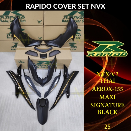 RAPIDO COVER SET NVX V2 THAI AEROX-155 MAXI SIGNATURE (25) BLACK ...