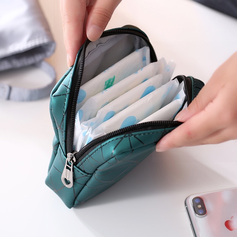 (SG Stock) Portable Sanitary Pads Bag Large Napkin Storage Pouch Coin ...
