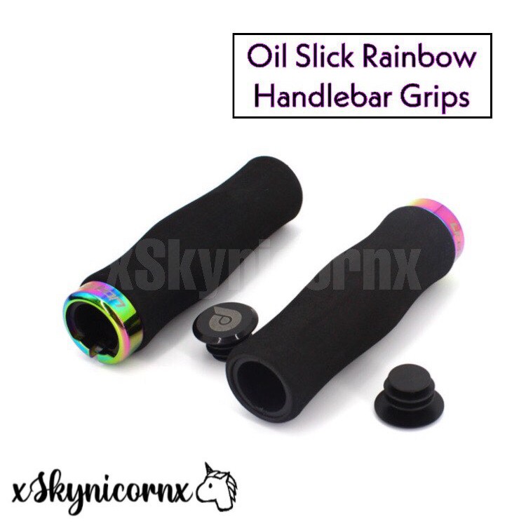 Oil Slick Rainbow Foam Handlebar Grips | Shopee Singapore