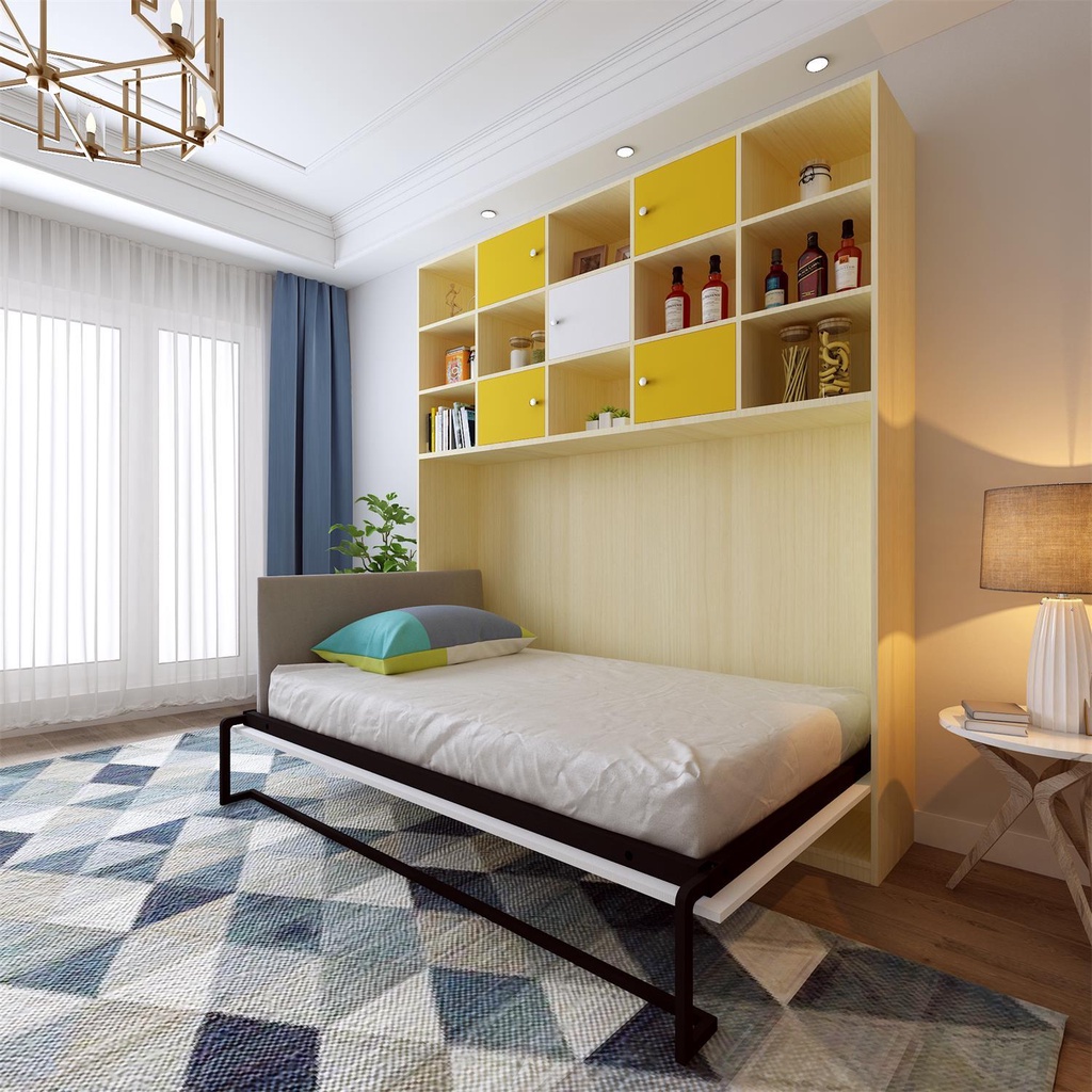 Flip Bed Single Folding Bed Invisible Bed Wall Bed Multi-Functional ...