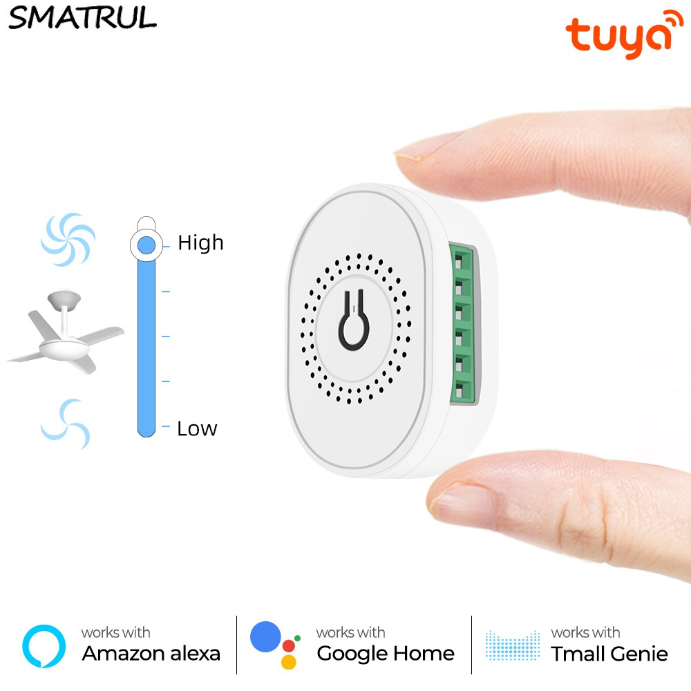 SMATRUL Tuya Wifi Smart Ceiling Fan Speed Switch EU 220V Mini Wall On ...