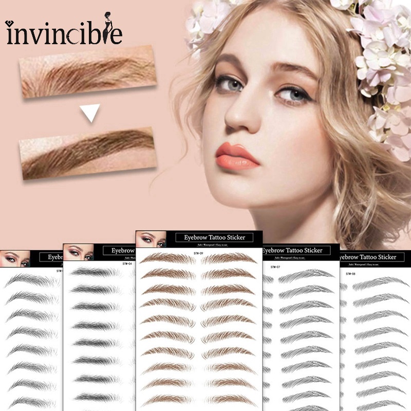 6D Hair-like Eyebrow Tattoos Stickers/ Water Transfers Eyebrow Decal ...