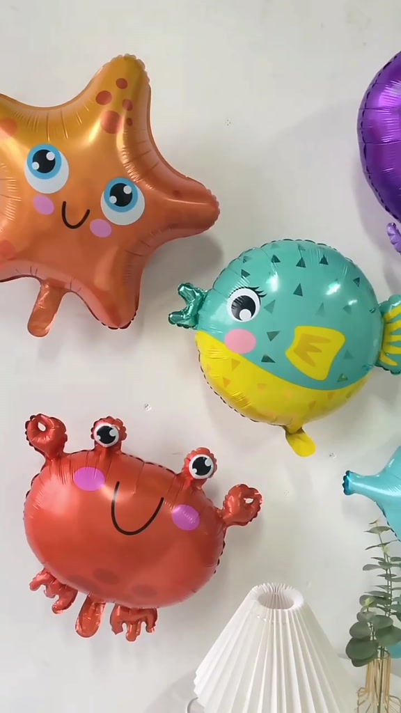 Fish Sea Animal Balloons Starfish Balloon Ocean World Under Sea Theme ...
