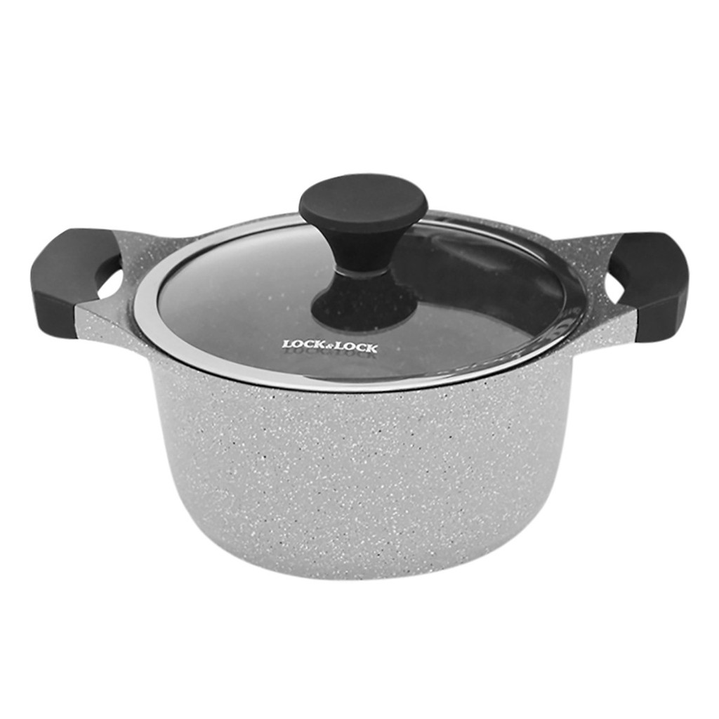 LOCK & LOCK Lock Pot&Lock Stone 2 Handles LCA6202D-IH (20cm) | Shopee Singapore