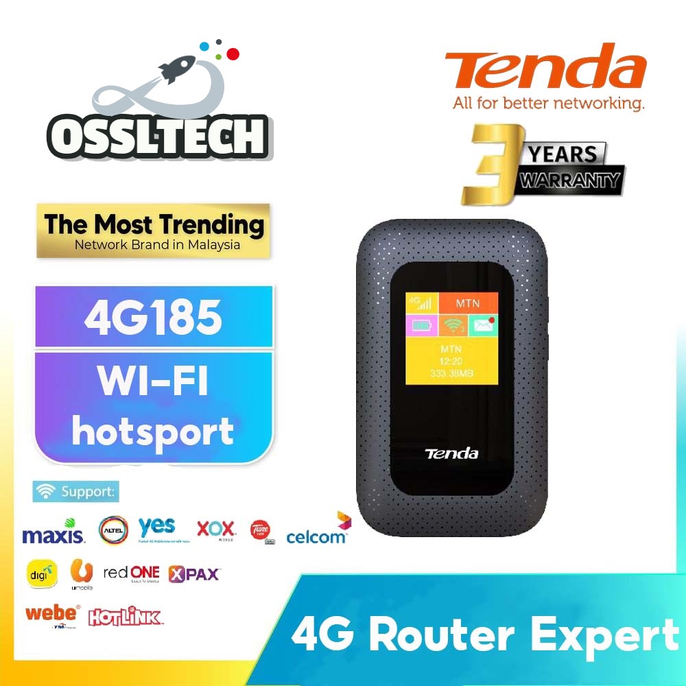 Tenda 4G185 Mobile Wifi Router Hotspot Portable Router Maxis Digi Unifi ...