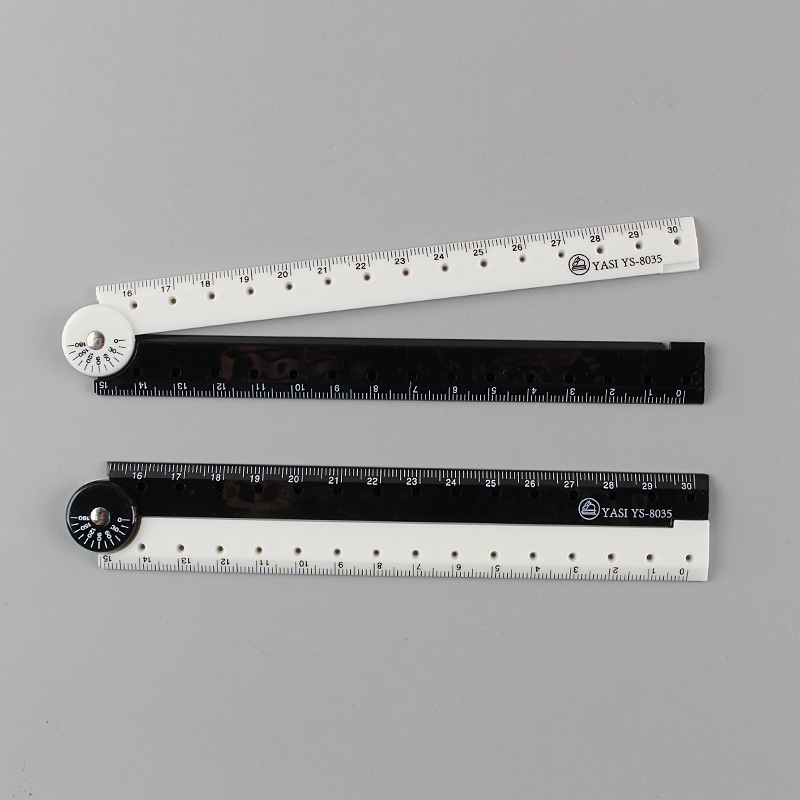 1PCs 30cm Folding Ruler Black and White Simple Ruler Graphic Folding ...
