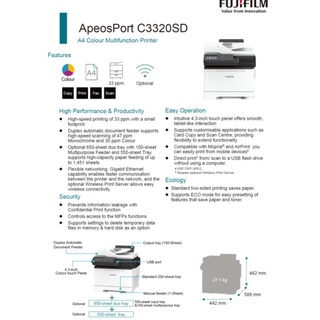 FujiFilm ApeosPort C3320SD | A4 Colour Multifunction Printer | Shopee ...